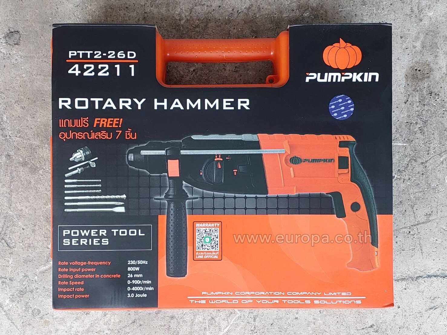 PUMPKIN PTT2-26D-42211 สว่านโรตารี่ 3 ระบบ (880W.220V| รับประกันเฉพาะ ...