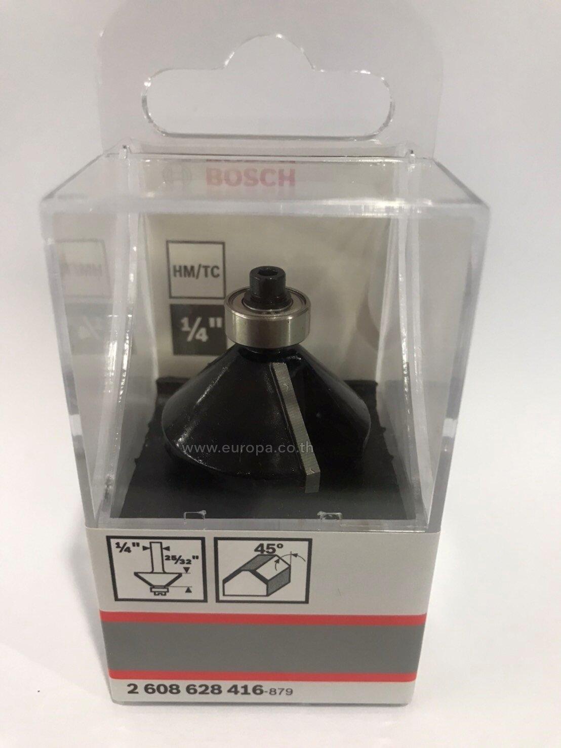 2608628416 BOSCH ดอกเร้าเตอร์ ตีเอียง 45 ปลายลูกปืน แกน 1/4 นิ้ว ...
