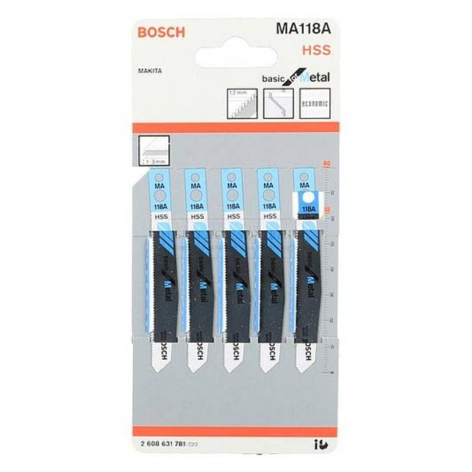 2608631781 BOSCH MA118A ใบเลื่อยจิ๊กซอว์ตัดเหล็ก (5ใบ/แพค) - EUROPA.co.th