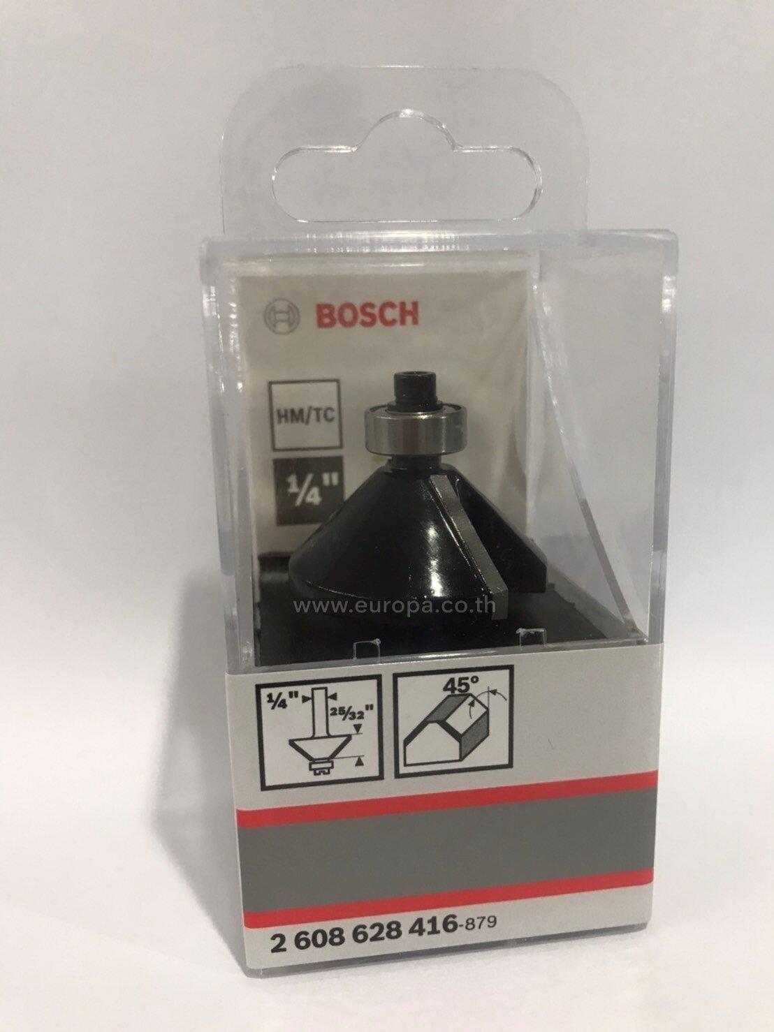 2608628416 BOSCH ดอกเร้าเตอร์ ตีเอียง 45 ปลายลูกปืน แกน 1/4 นิ้ว ...