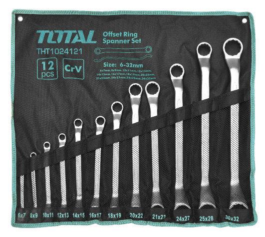 TOTAL THT-1024121 ประแจแหวน 12 ตัว/ชุด (เหล็ก CRV) - EUROPA.co.th