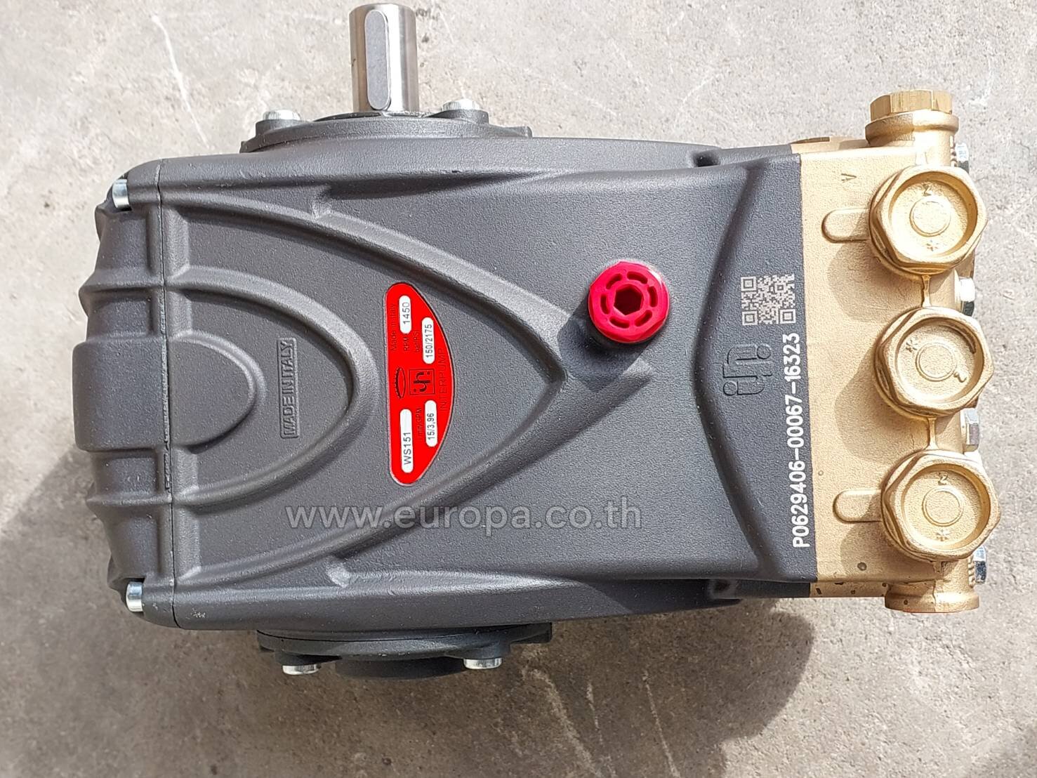 INTERPUMP WS151 [GEN2] หัวปั๊มอัดฉีด 150 บาร์ (ปริมาณน้ำ 900 ลิตร/ชั่วโมง | ใช้กับมอเตอร์ 5 HP ...