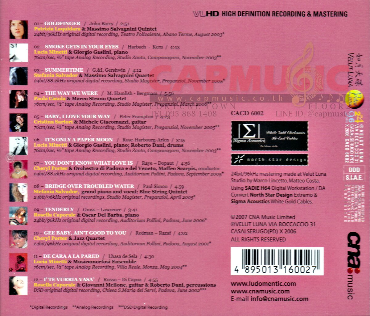 CD Various Artists | Ladies Female Vocal - Audiophile Edition (24-bit/96 kHz Mastering) - CAPMUSIC