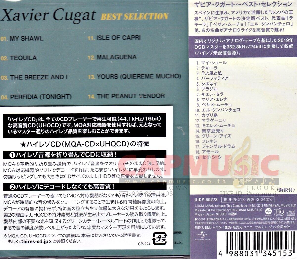CD Xavier Cugat | Best Selection (MQA-CD/UHQCD) - CAPMUSIC