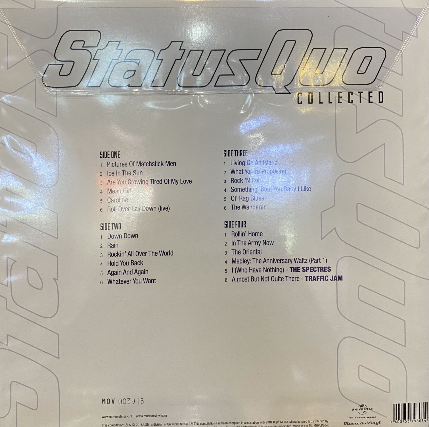 LP Status Quo | Collected (2LP Purple Vinyl) - CAPMUSIC