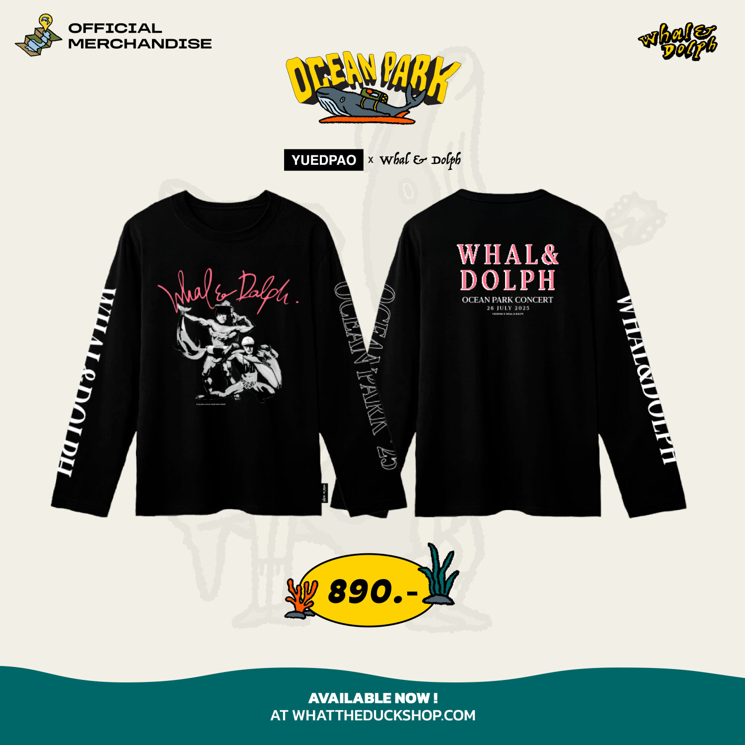 WHAL & DOLPH | OCEAN PARK CONCERT LONG SLEEVE T-SHIRT - What The Duck
