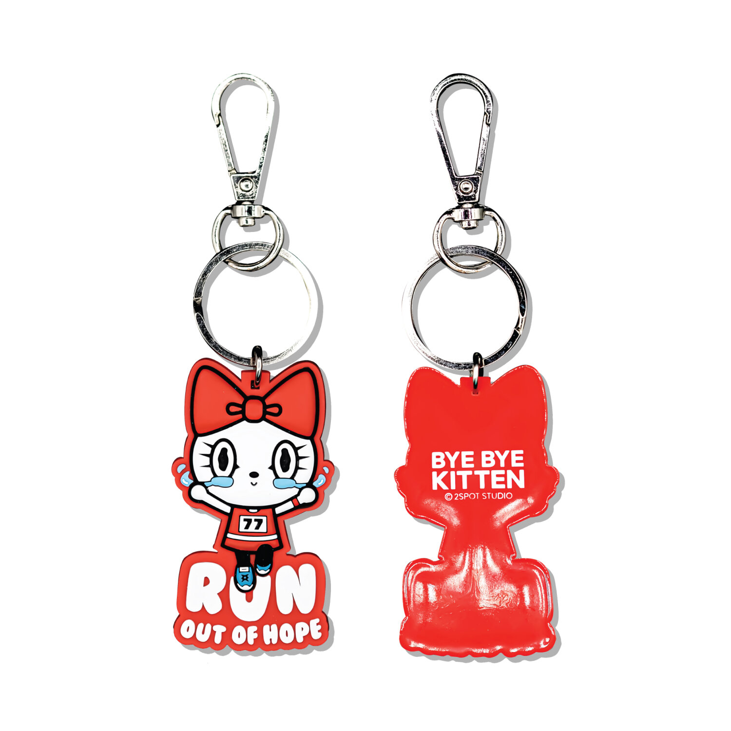 BYE BYE KITTEN RUBBER KEYCHAIN (BK-I RUN-RED) - BLOODY BUNNY STORE
