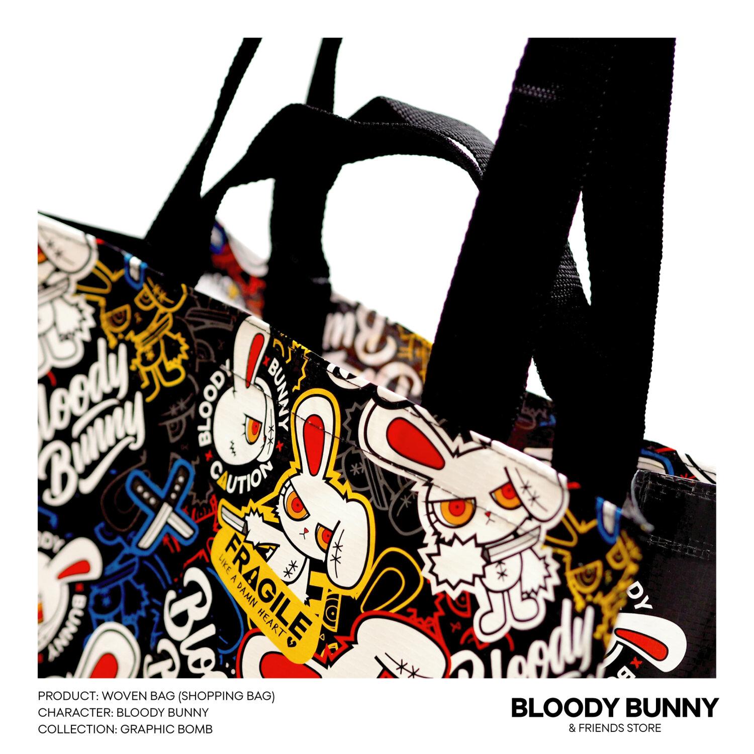 BLOODY BUNNY (GRAPHIC BOMB) WOVEN BAG - BLOODY BUNNY STORE