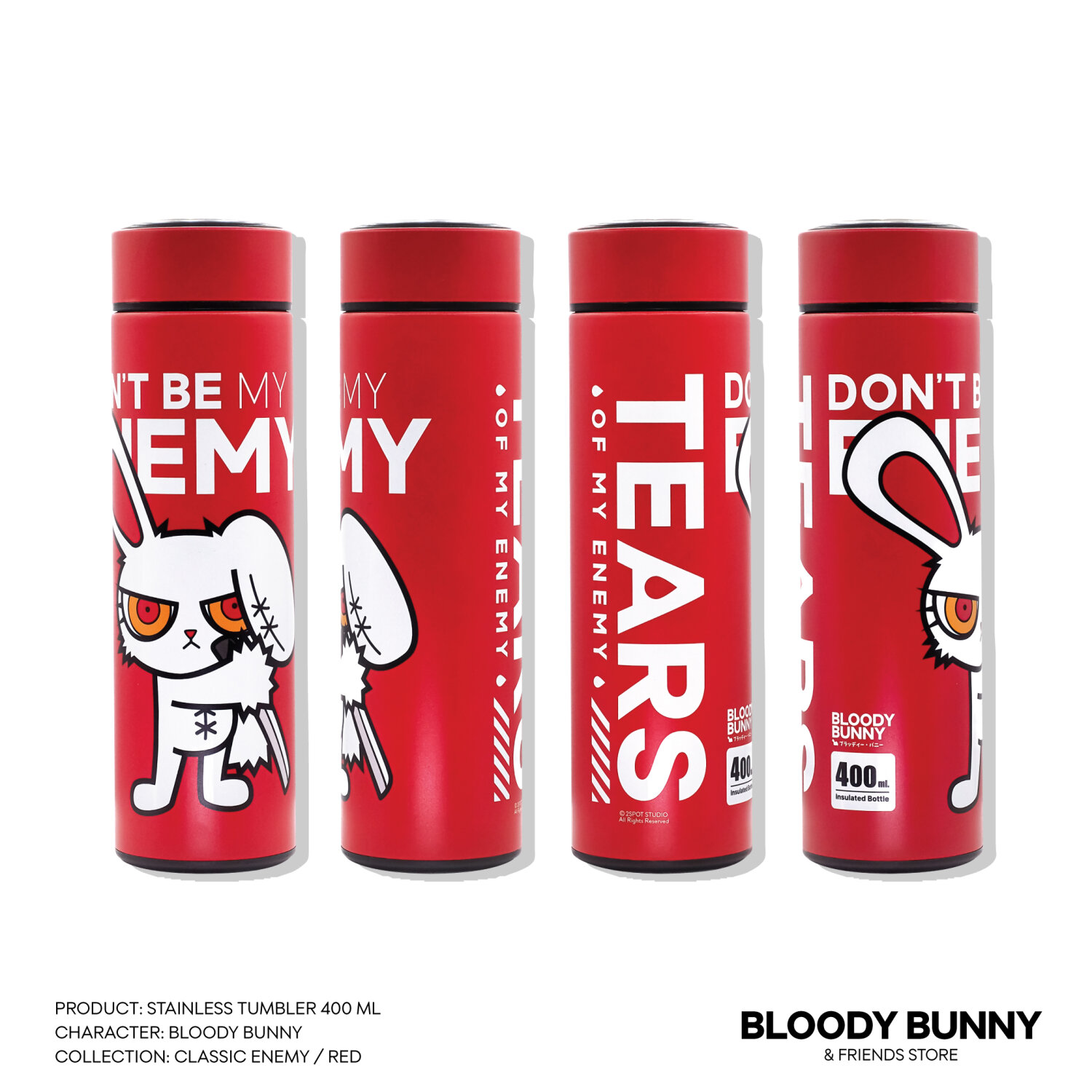 BLOODY BUNNY (ENEMY / RED) TUMBLER - BLOODY BUNNY STORE