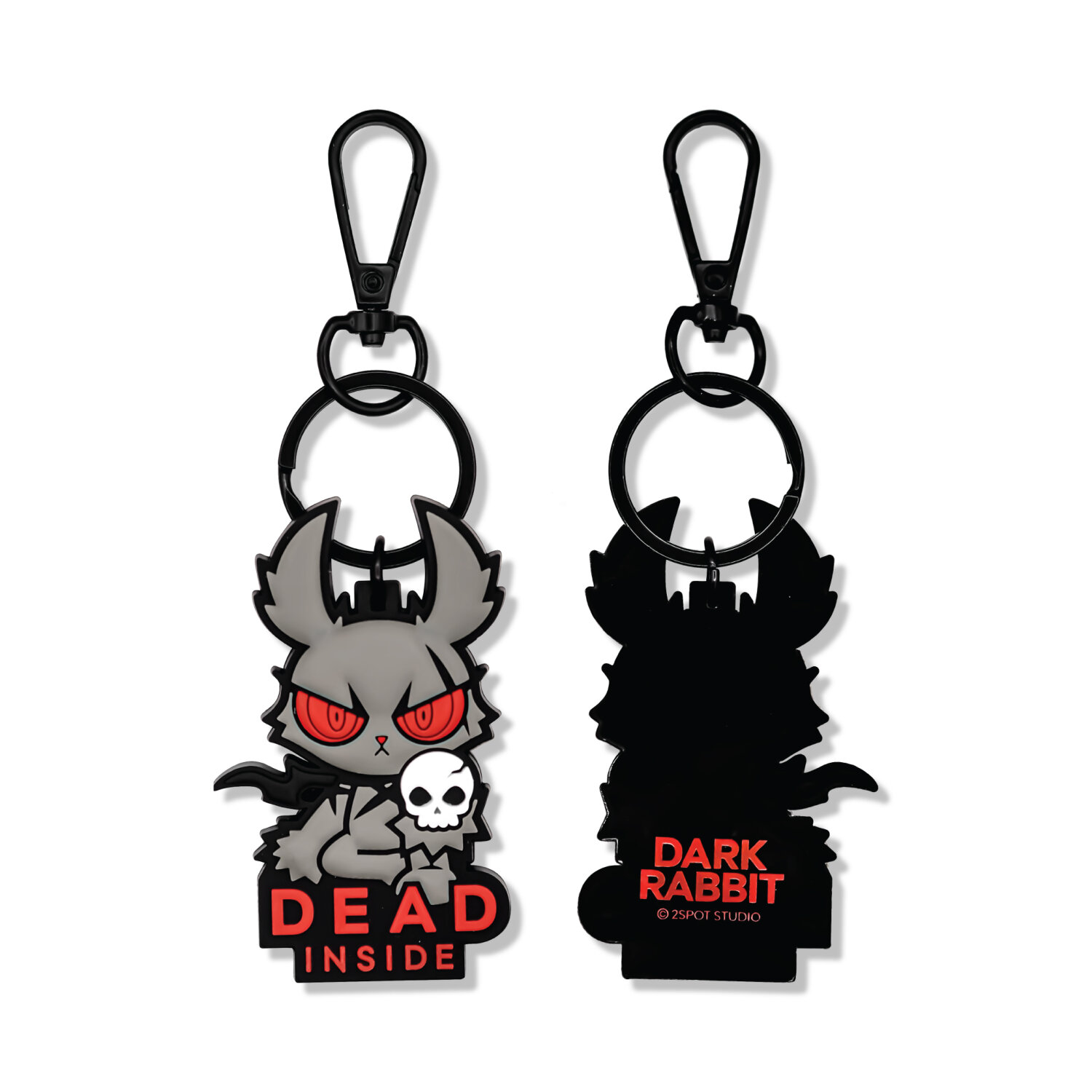 DARK RABBIT RUBBER KEYCHAIN (DR-DAED INSIDE-BLACK) - BLOODY BUNNY STORE
