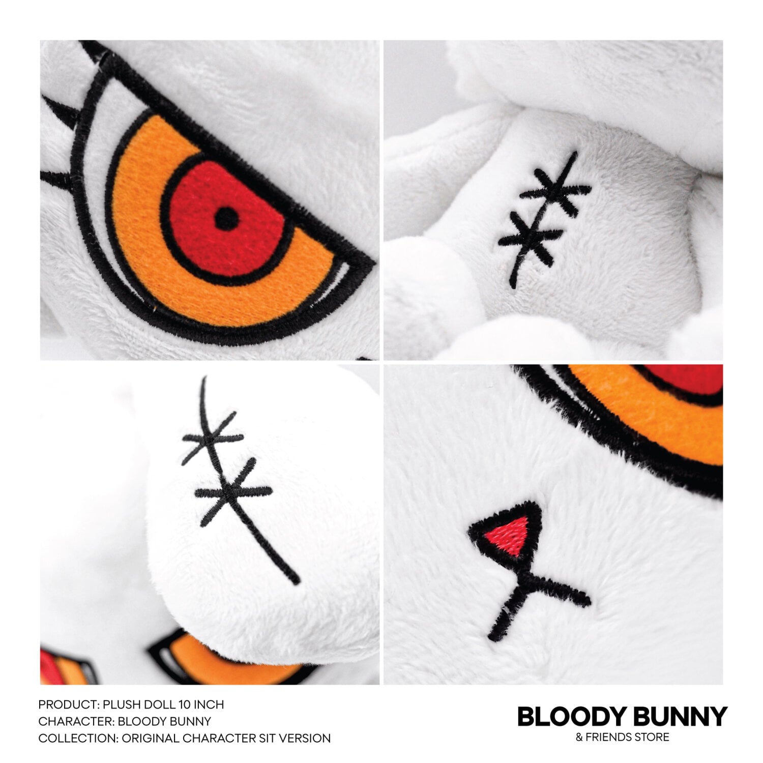 BLOODY BUNNY PLUSH DOLL 10 INCH - BLOODY BUNNY STORE