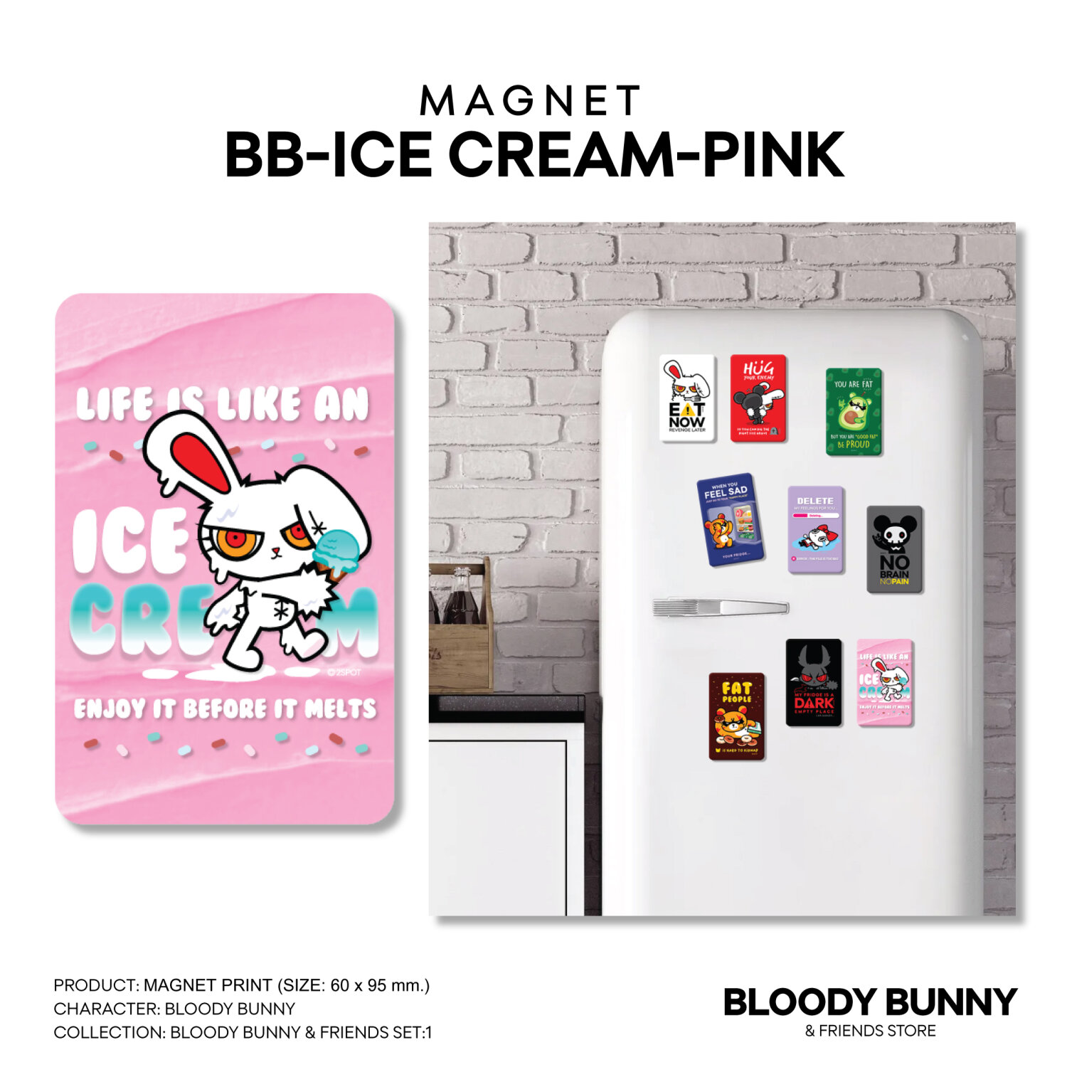 MAGNET BLOODY BUNNY & FRIENDS SET:1 - BLOODY BUNNY STORE