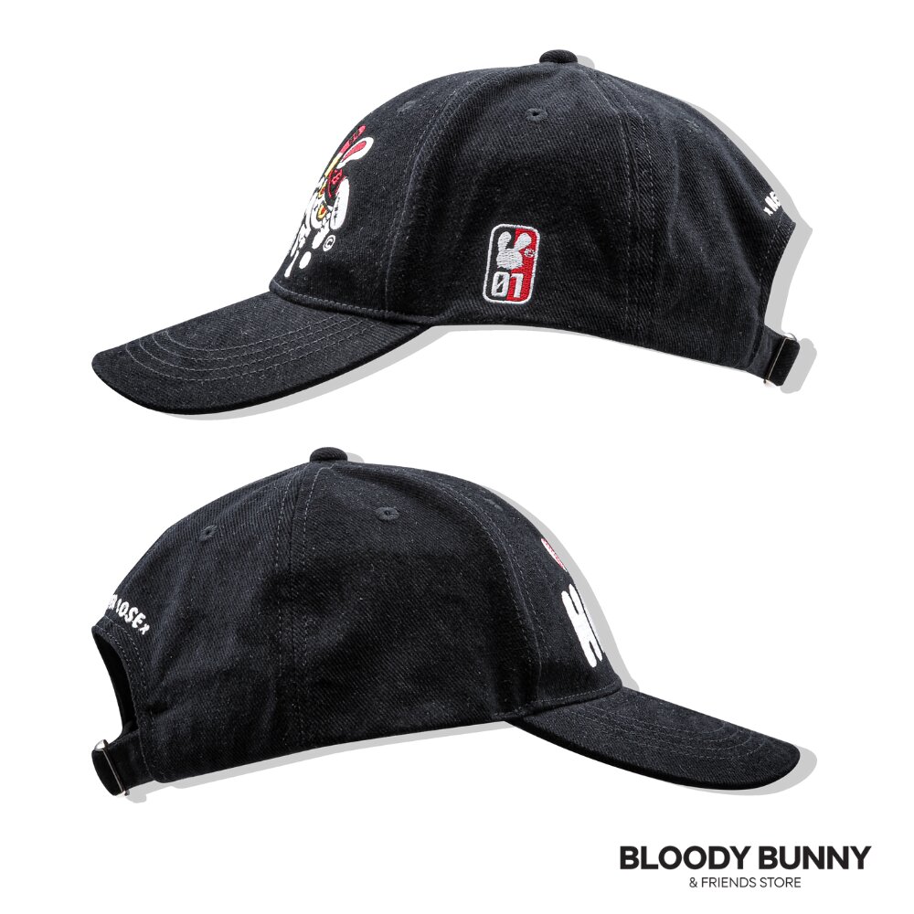 BLOODY BUNNY (SPORT BASEBALL / BLACK) CAP - BLOODY BUNNY STORE