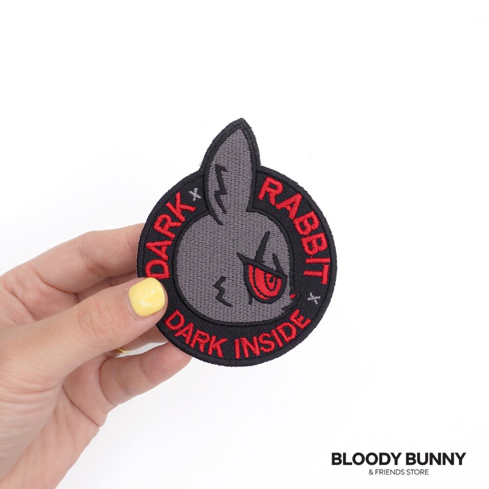 DARK RABBIT ROUND-DARK IRON PATCH - BLOODY BUNNY STORE