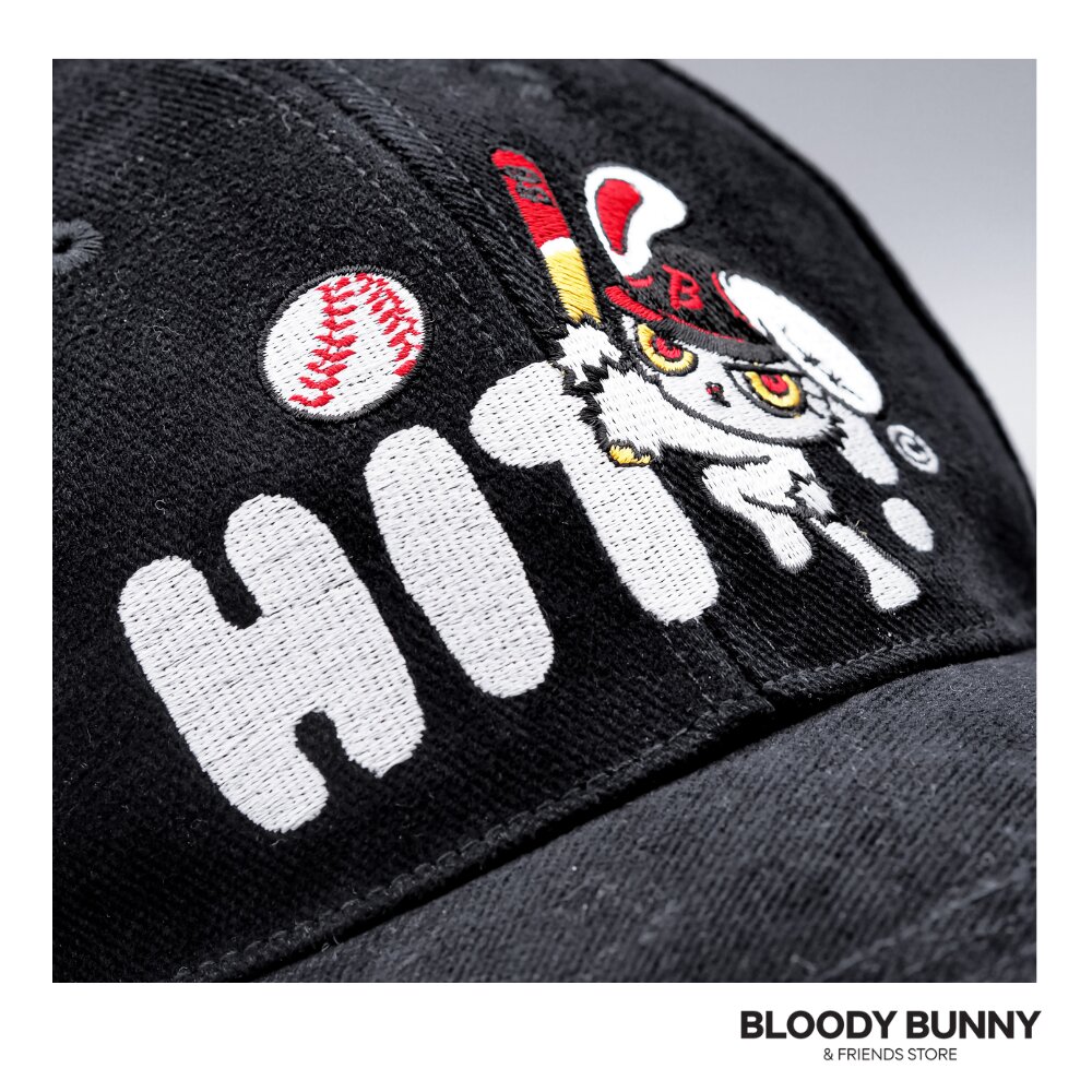 BLOODY BUNNY (SPORT BASEBALL / BLACK) CAP - BLOODY BUNNY STORE