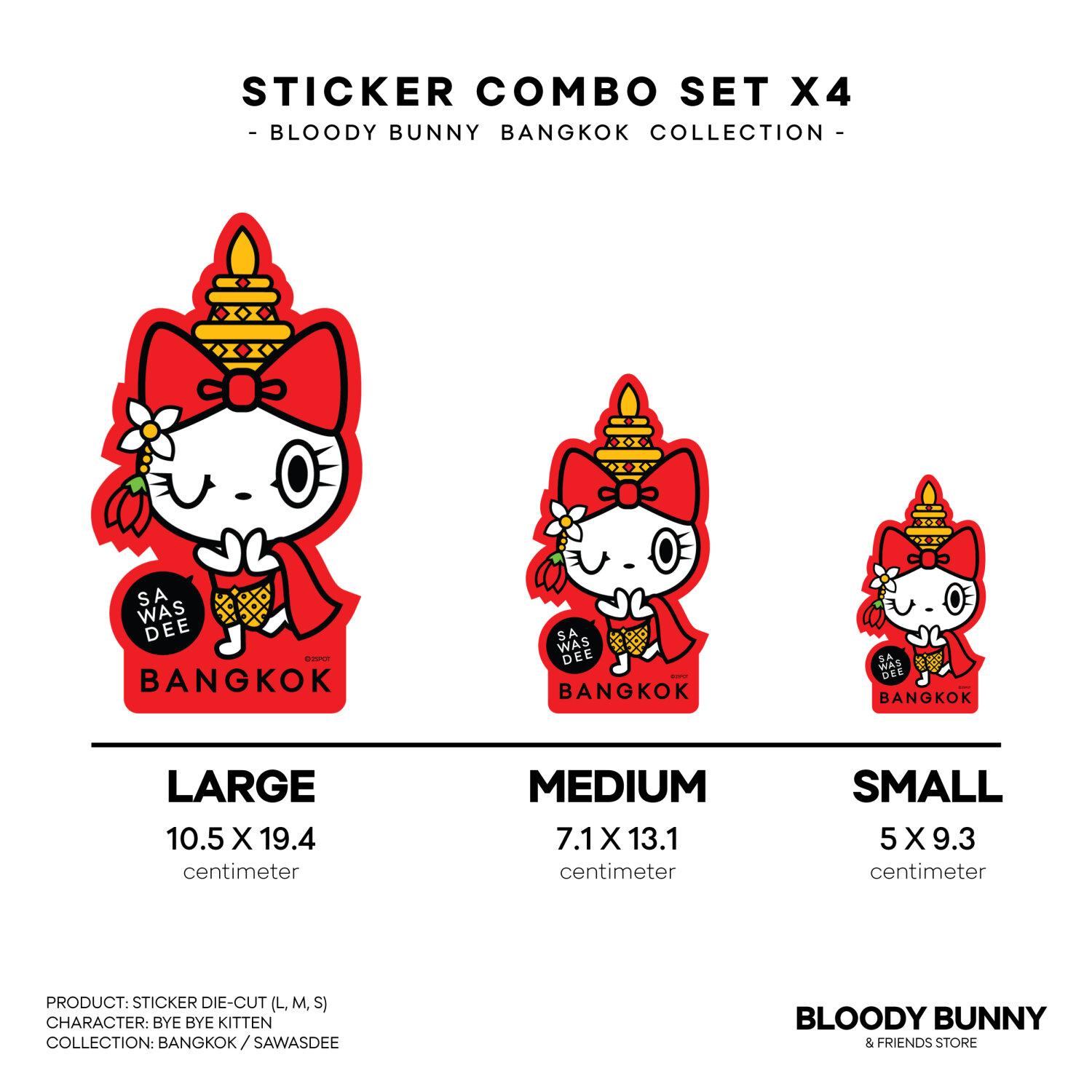 BLOODY BUNNY BKK STICKER MEDIUM SET X4 - BLOODY BUNNY STORE