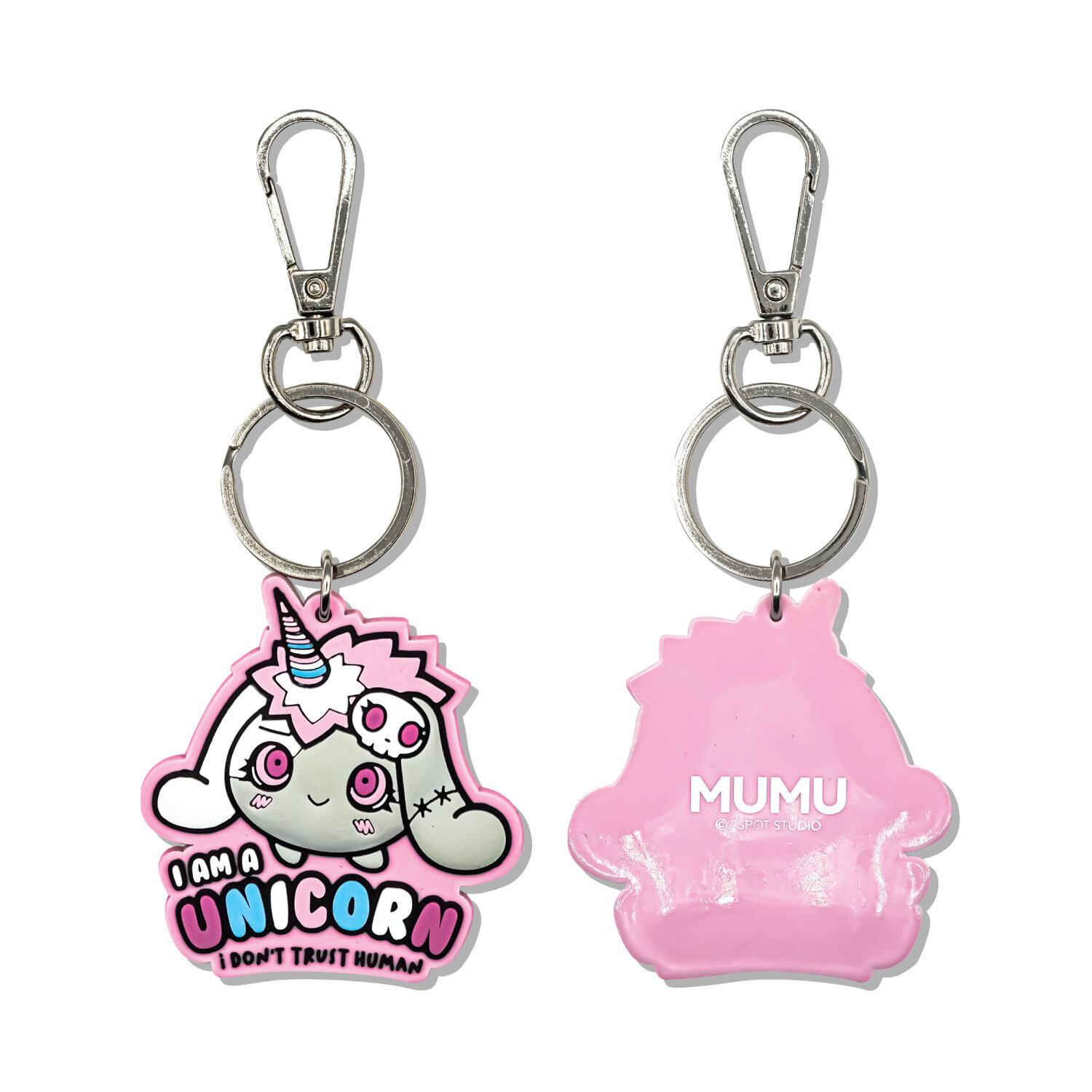 MUMU RUBBER KEYCHAIN (MM-UNICORN-PINK) - BLOODY BUNNY STORE