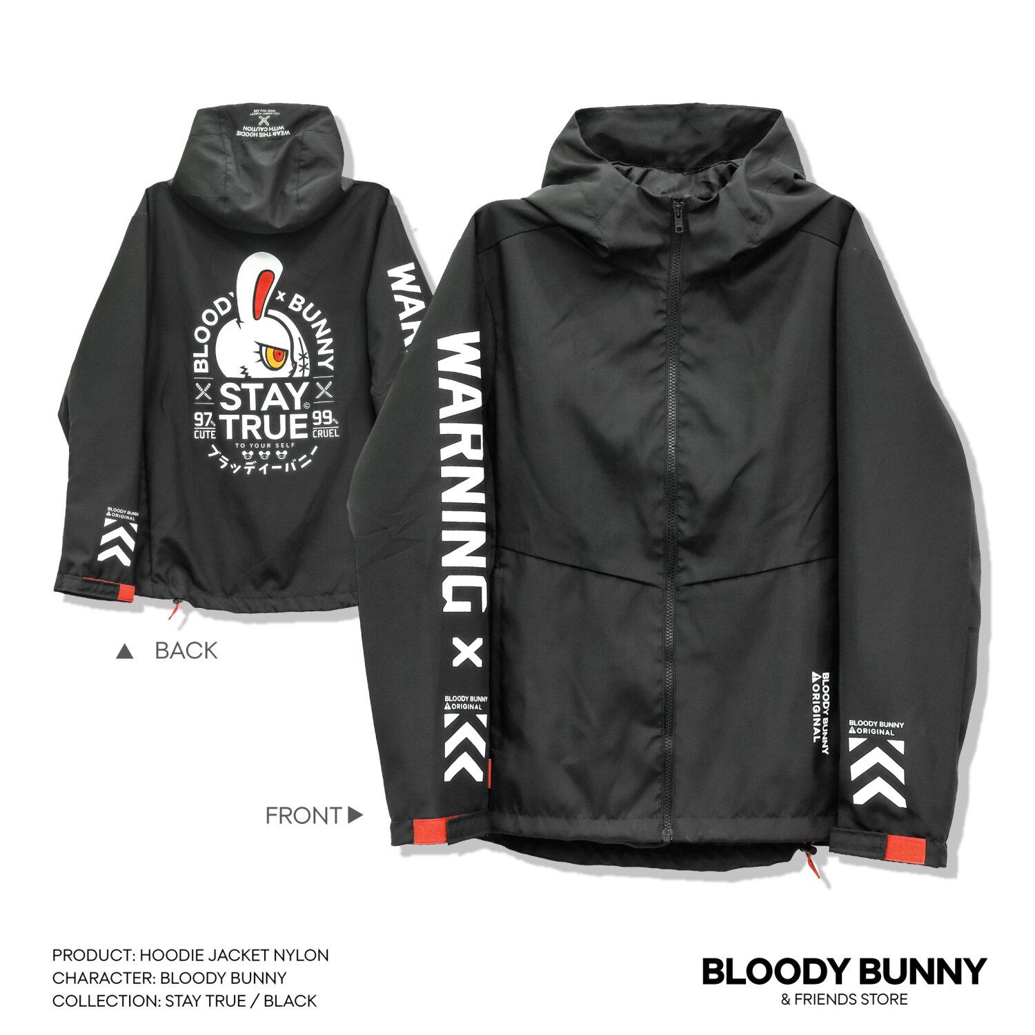 BLOODY BUNNY JACKET NYLON (STAY TRUE / BLACK) - BLOODY BUNNY STORE