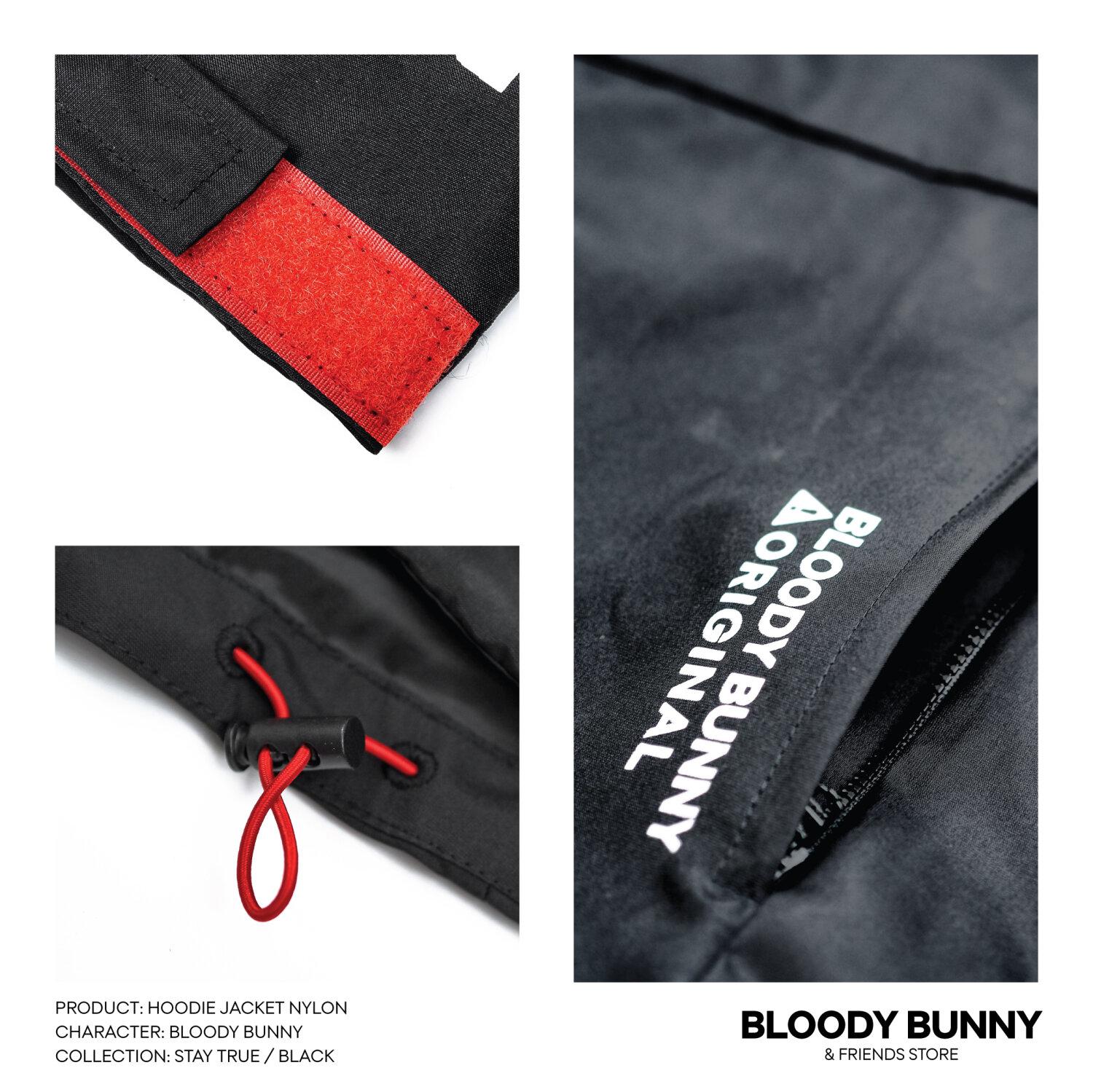 BLOODY BUNNY JACKET NYLON (STAY TRUE / BLACK) - BLOODY BUNNY STORE