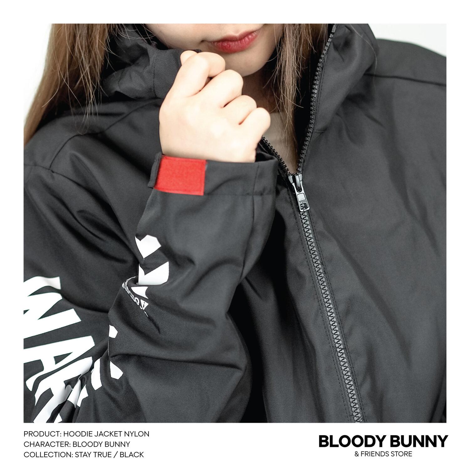 BLOODY BUNNY JACKET NYLON (STAY TRUE / BLACK) - BLOODY BUNNY STORE