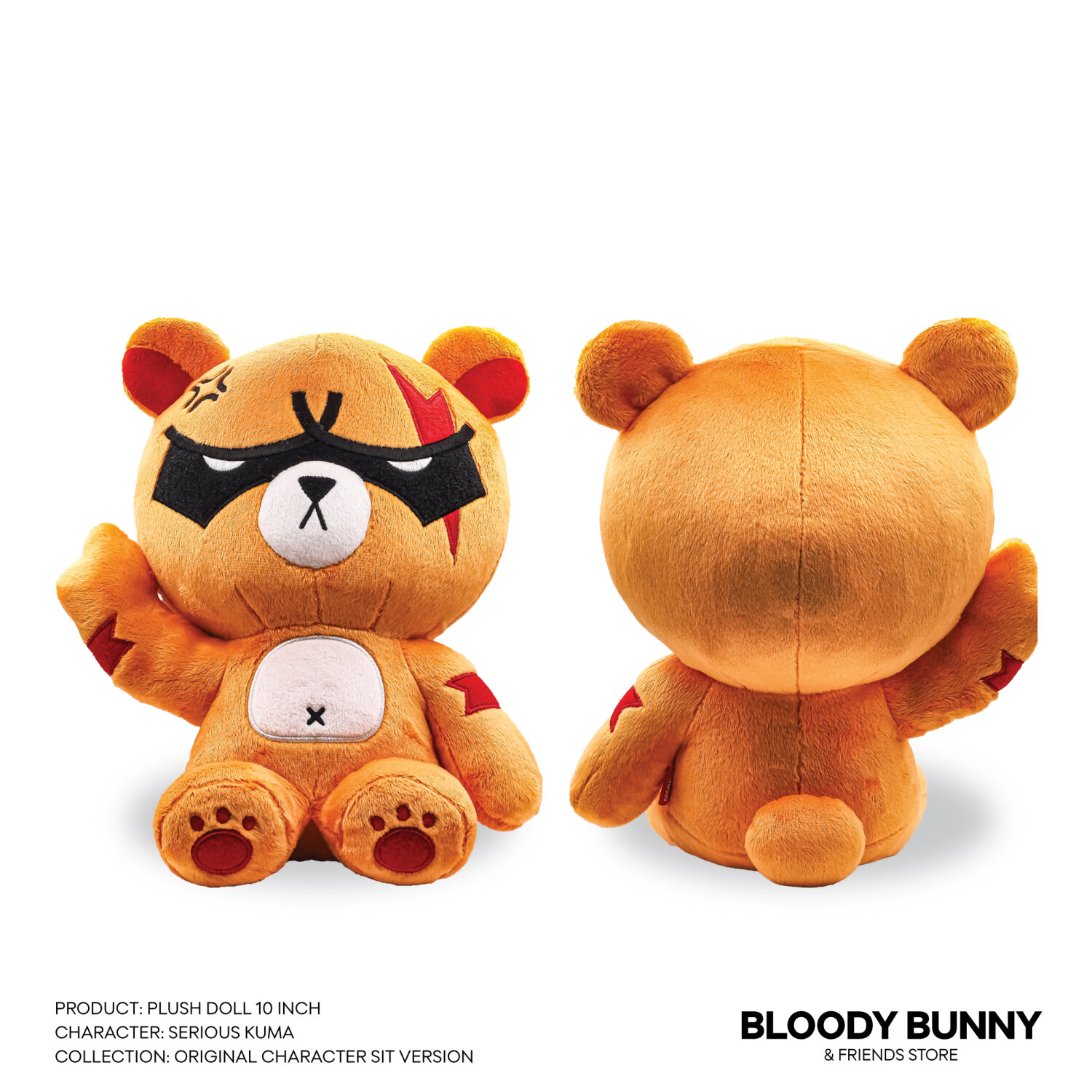 SERIOUS KUMA PLUSH DOLL 10 INCH - BLOODY BUNNY STORE