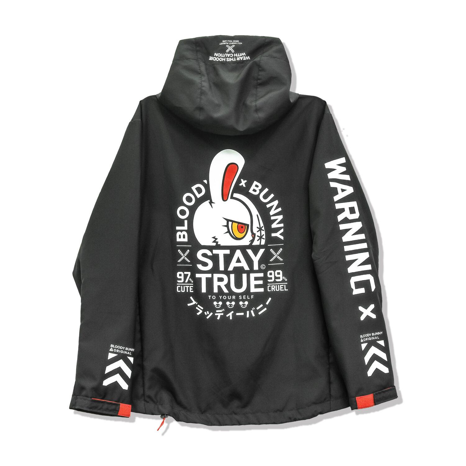 BLOODY BUNNY JACKET NYLON (STAY TRUE / BLACK) - BLOODY BUNNY STORE