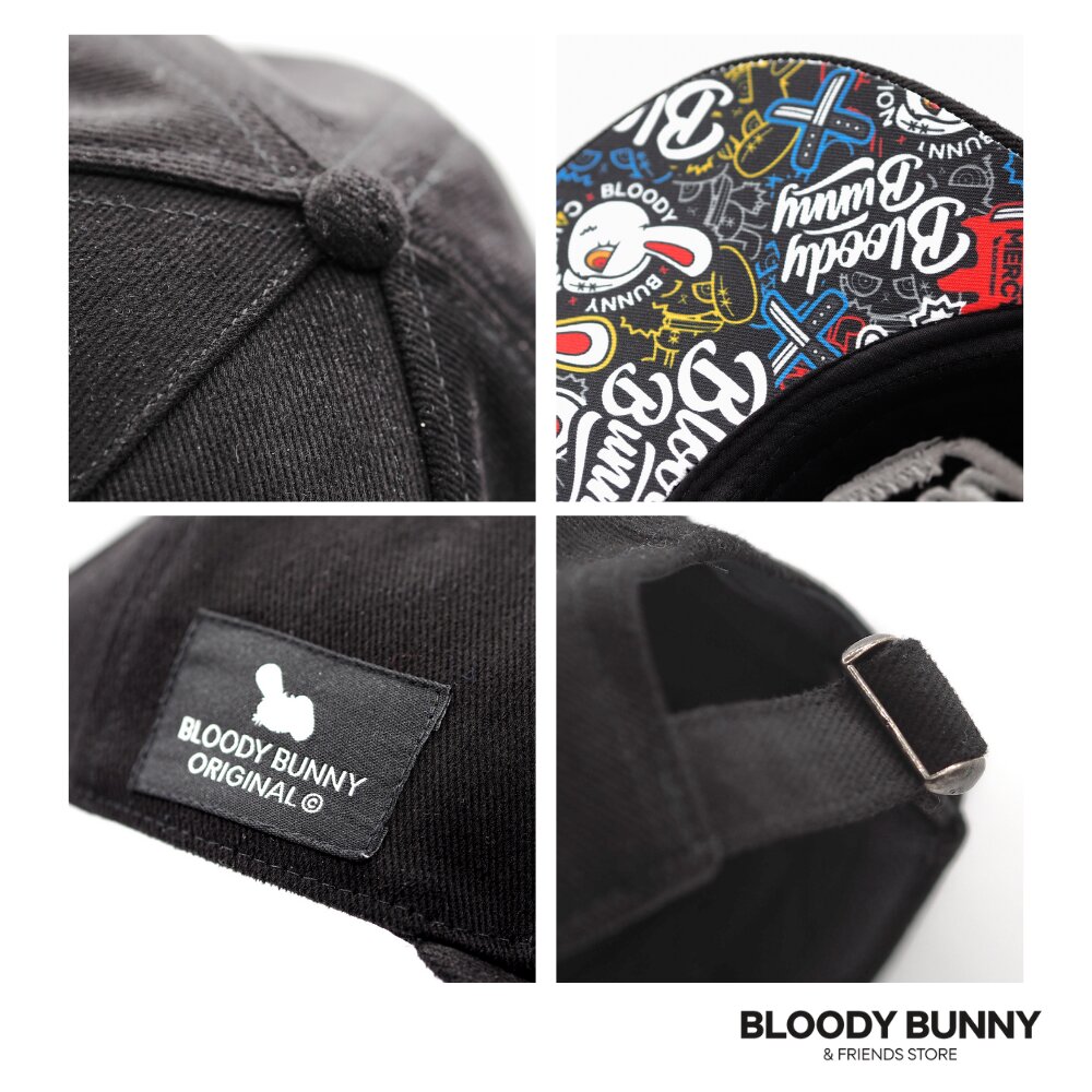 BLOODY BUNNY (GRAPHIC BOMB / BLACK) BASEBALL CAP - BLOODY BUNNY STORE