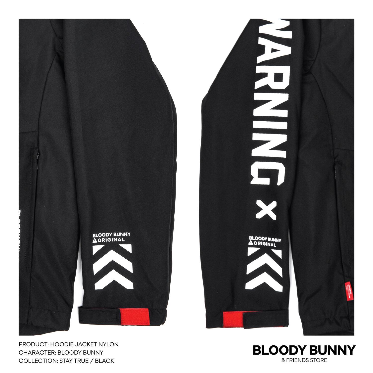 BLOODY BUNNY JACKET NYLON (STAY TRUE / BLACK) - BLOODY BUNNY STORE