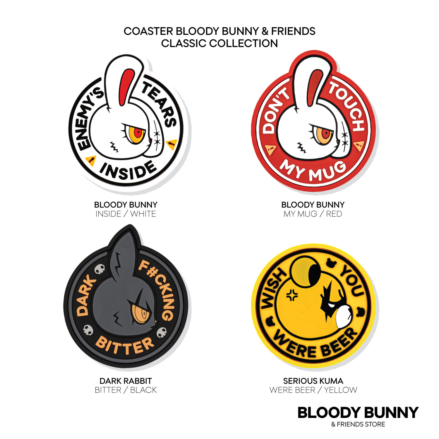 BLOODY BUNNY (MY MUG/RED) COASTER - BLOODY BUNNY STORE