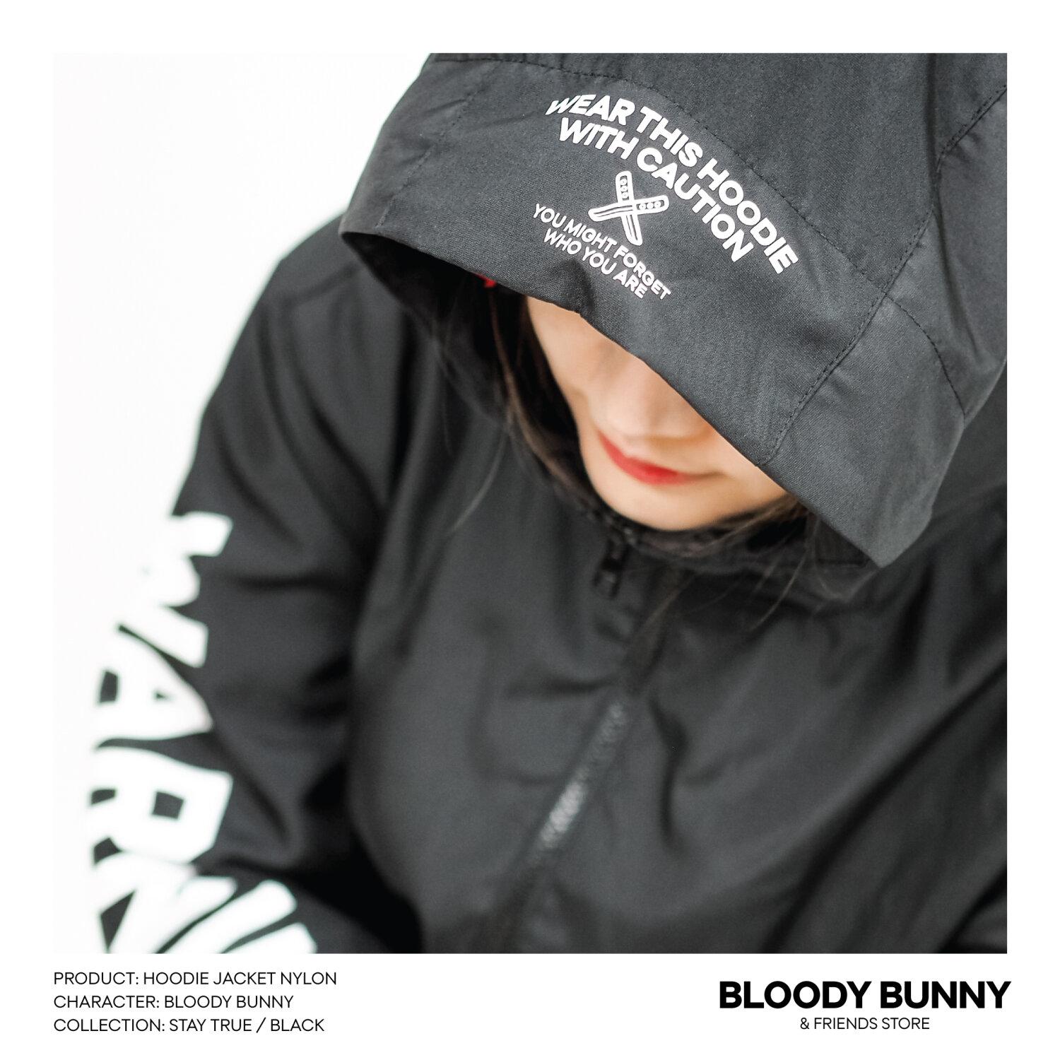 BLOODY BUNNY JACKET NYLON (STAY TRUE / BLACK) - BLOODY BUNNY STORE