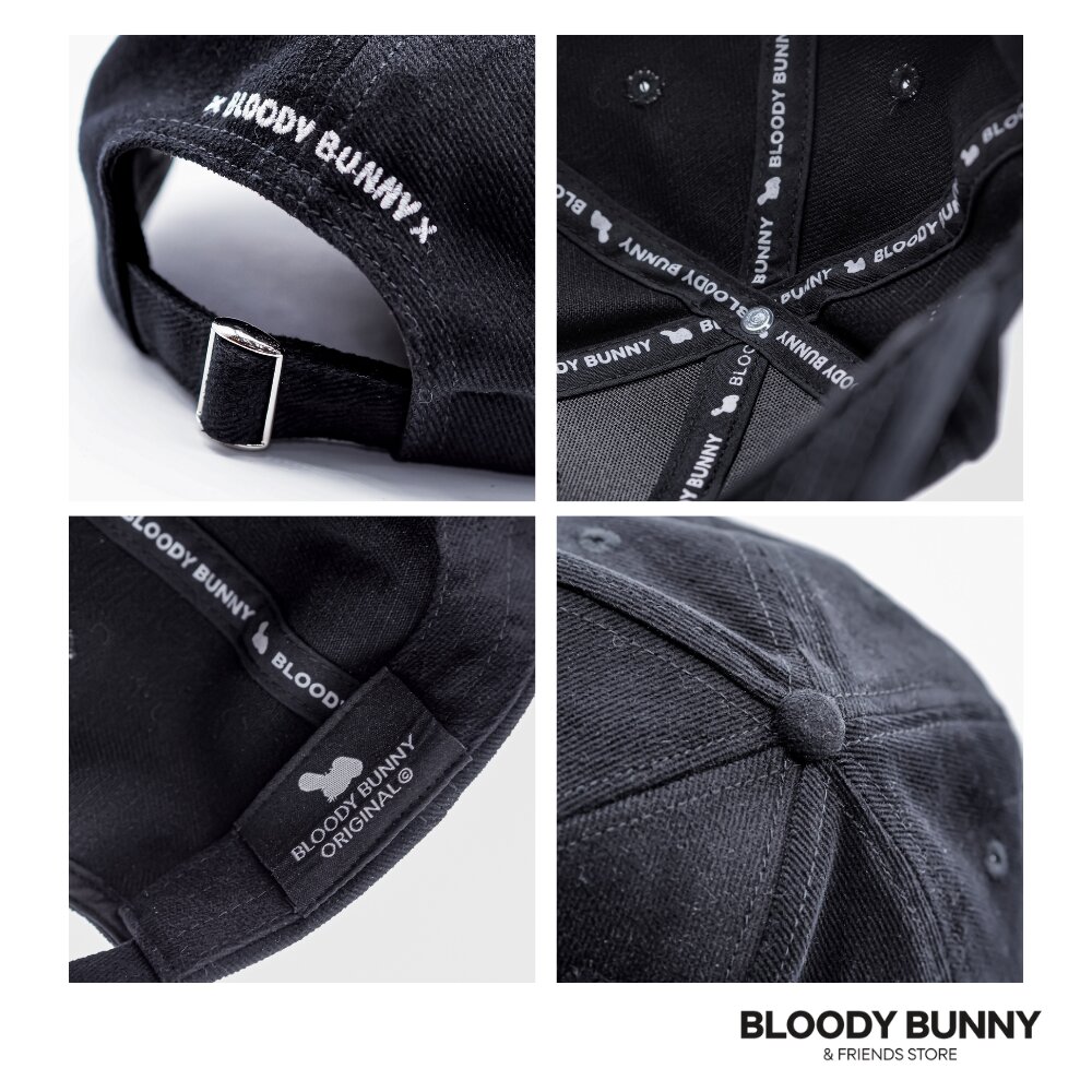 BLOODY BUNNY (SPORT BASEBALL / BLACK) CAP - BLOODY BUNNY STORE