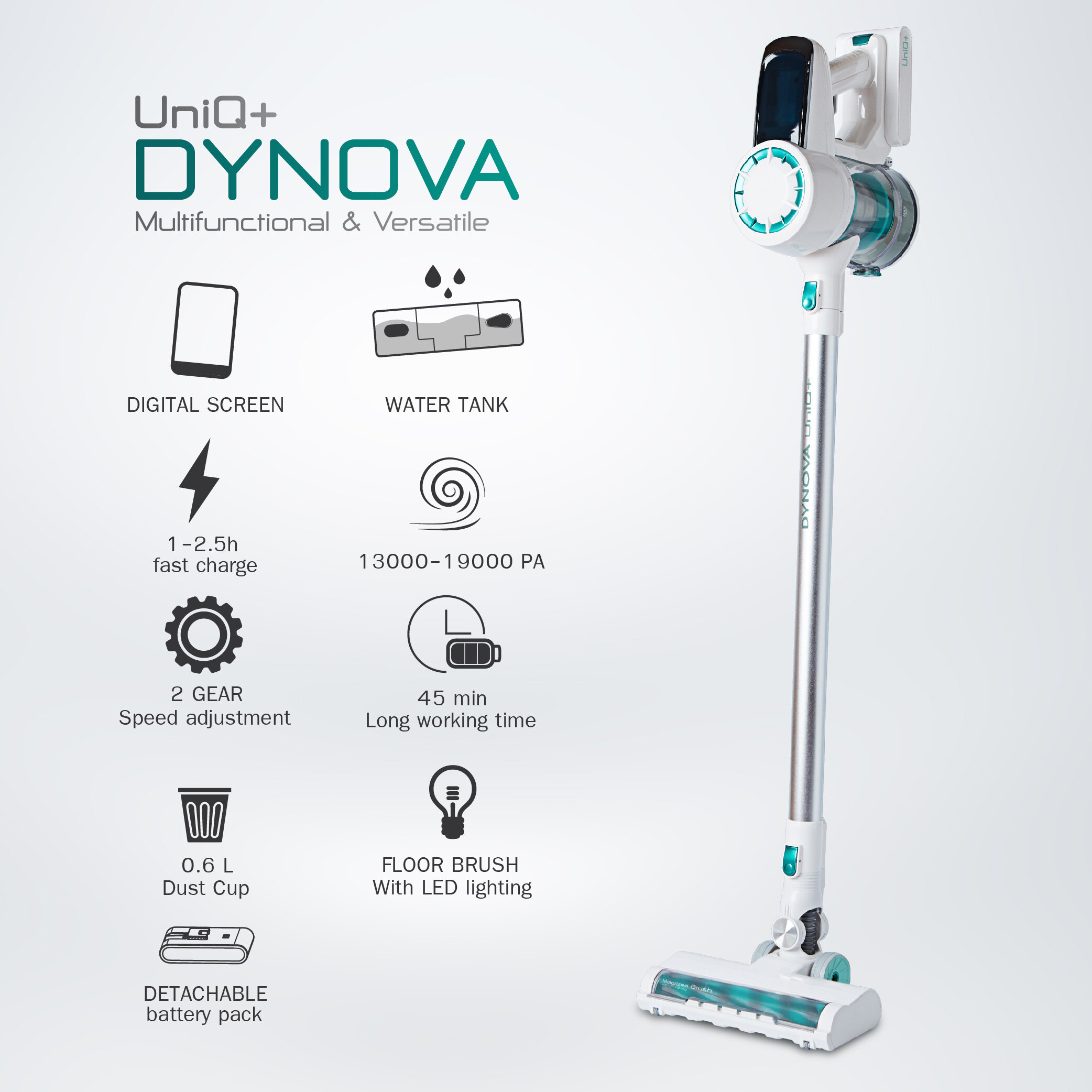 DYNOVA UniQ+ ดูดง่าย ถูได้ ชาร์จเร็ว พร้อมจอดิจิตอล - DYNOVA