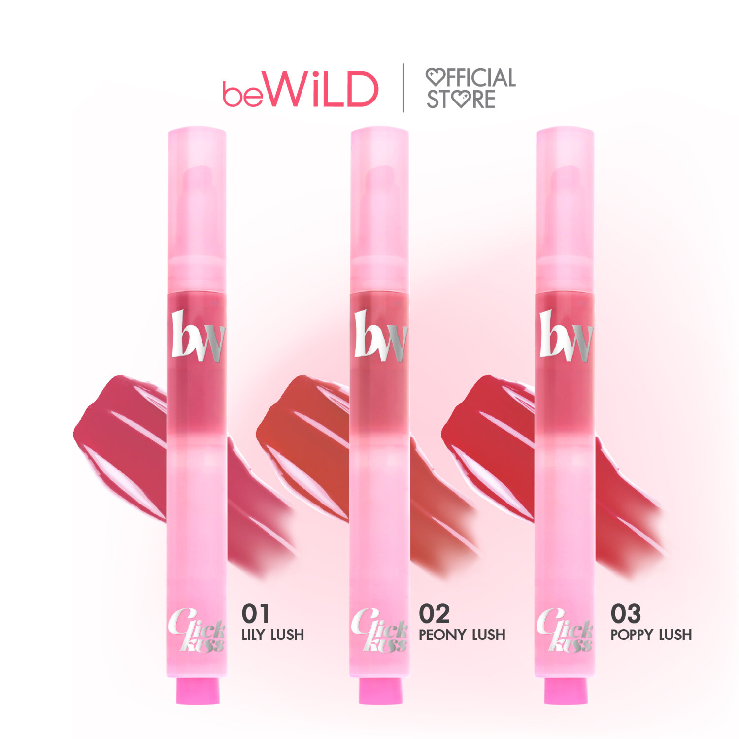 beWiLD Click Kiss Melting Lip ลิปฉ่ำวาว สีชัด กลบสีปากมิด - beWiLD ...