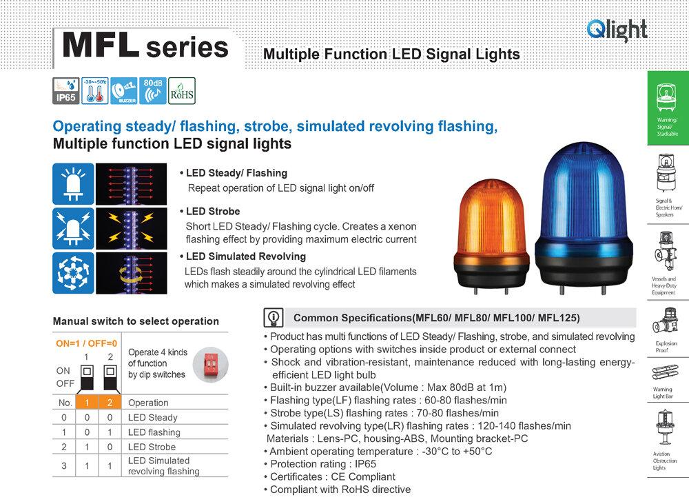 [ MFL100 ] Ø100mm Multiple Function LED Signal Lights - IBCON