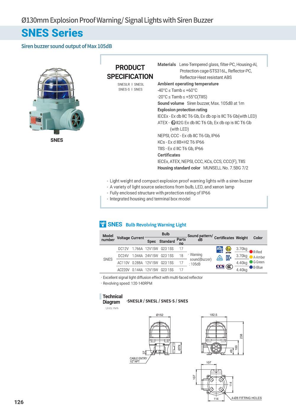 [SNES] Ø130mm Explosion Proof Bulb Revolving Warning Light with Siren ...