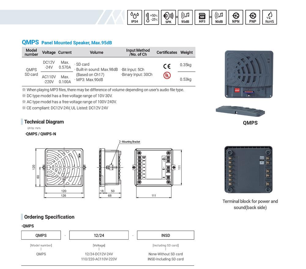 [QMPS] Panel Mounted Multi-Functional Speaker - IBCON