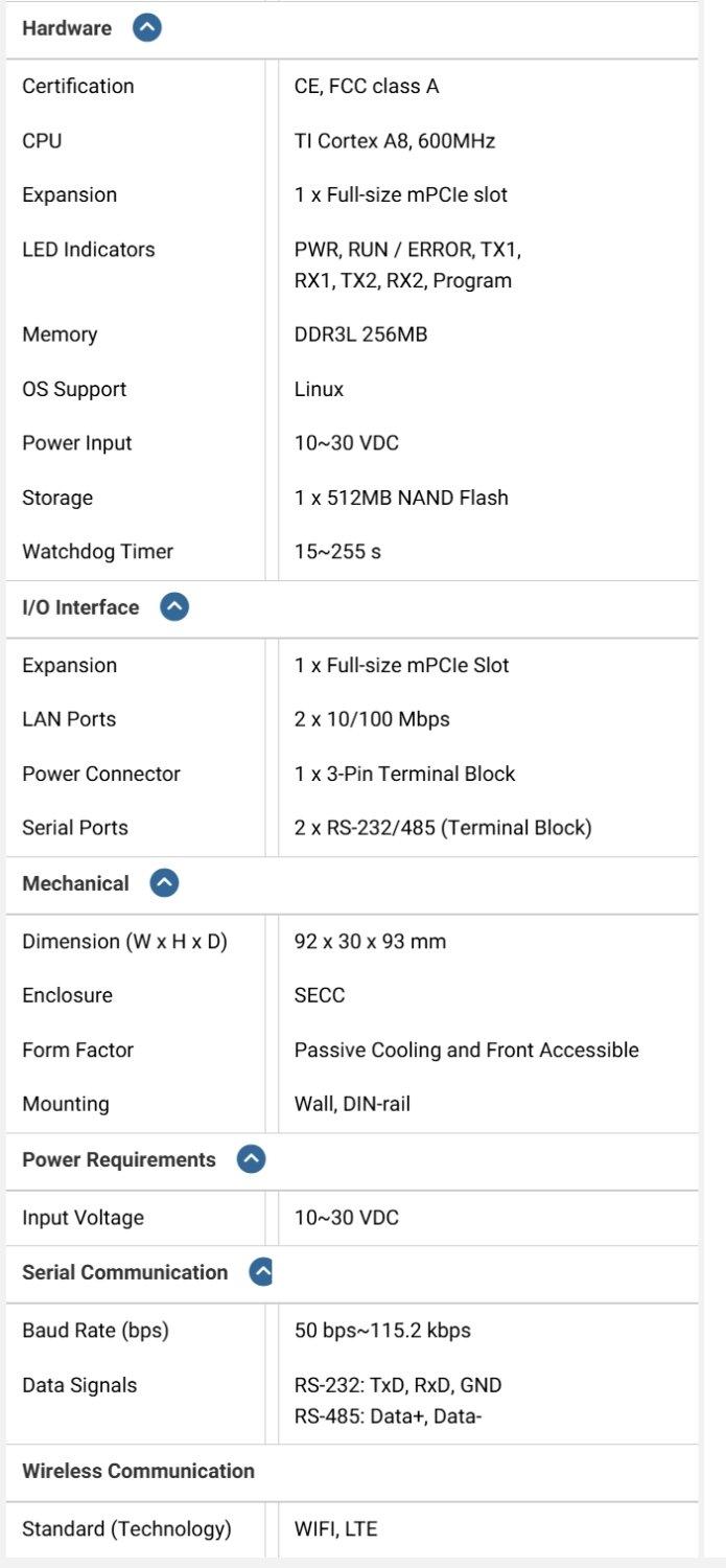 ADVANTECH ECU-1051 : Mini IIoT Gateway with Edgelink Runtime - IBCON