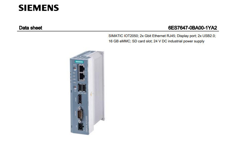 Siemens SIMATIC IOT2050 Advance (6ES7647-0BA00-1YA2) - IBCON