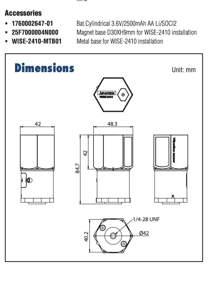 WISE-2410 LoRaWAN Wireless Vibration Sensor - IBCON