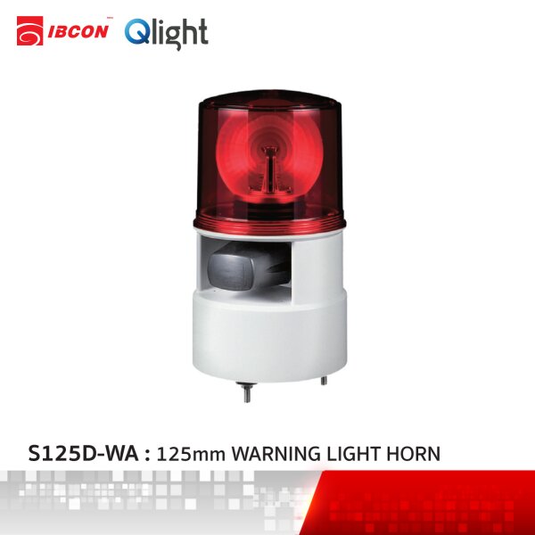 [S125D-WA] Ø125mm Bulb Revolving Light & Electric Horn/Alarms - IBCON
