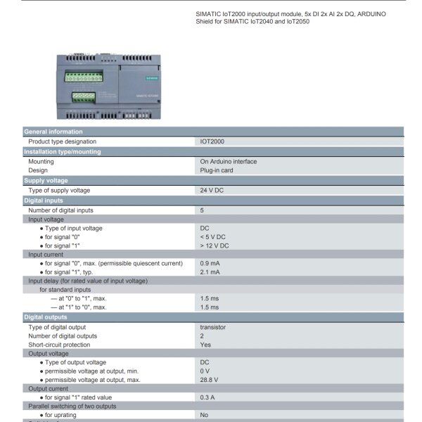 [Pre-Order] SIMATIC IoT2000 input/output module (6ES7647-0KA01-0AA2 ...