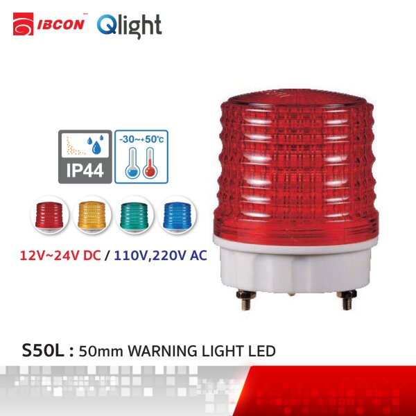 [S50L] Ø50mm LED Steady/Flashing Signal Light - IBCON