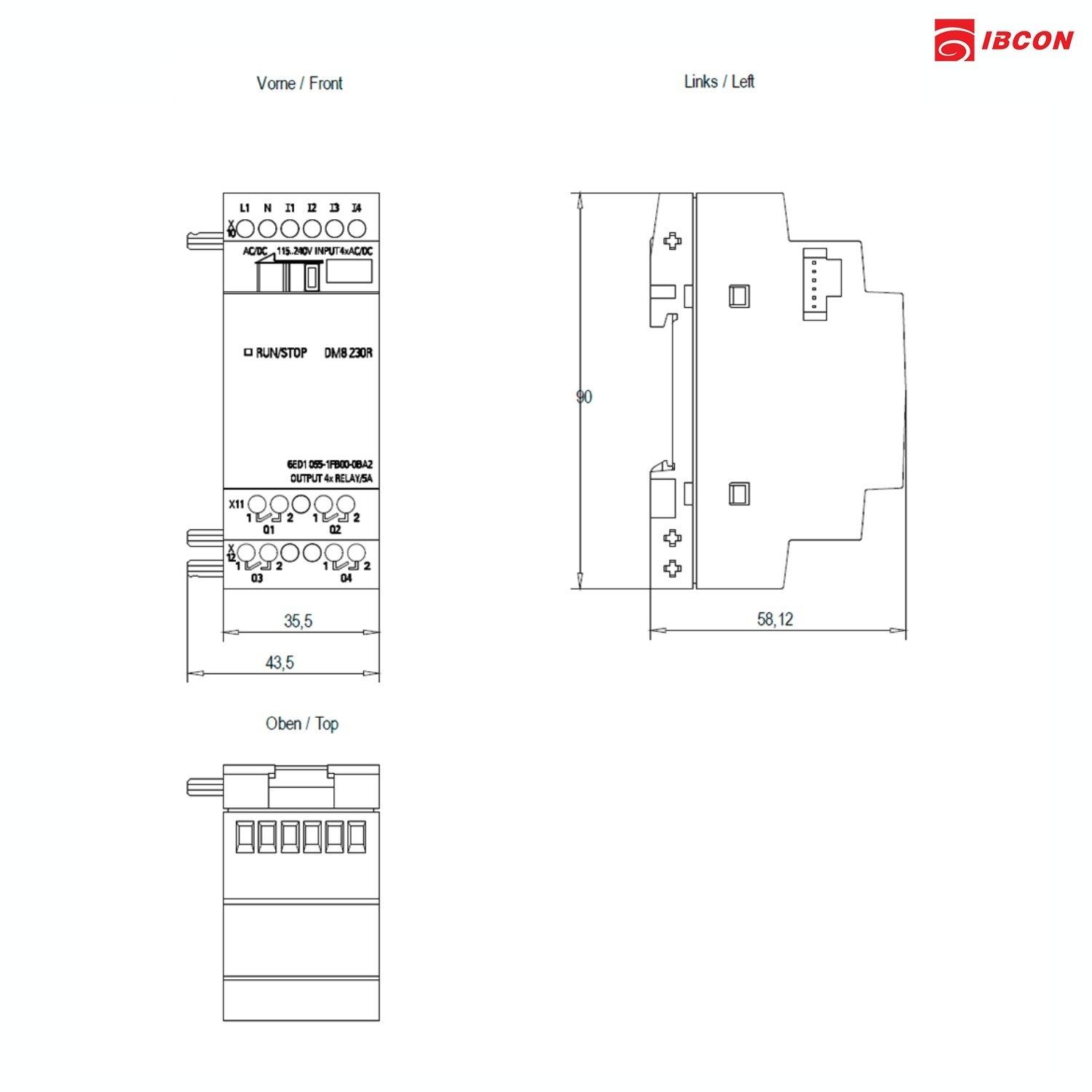 Siemens LOGO! DM8 230R 4DI 4DO (6ED1055-1FB00-0BA2) - IBCON