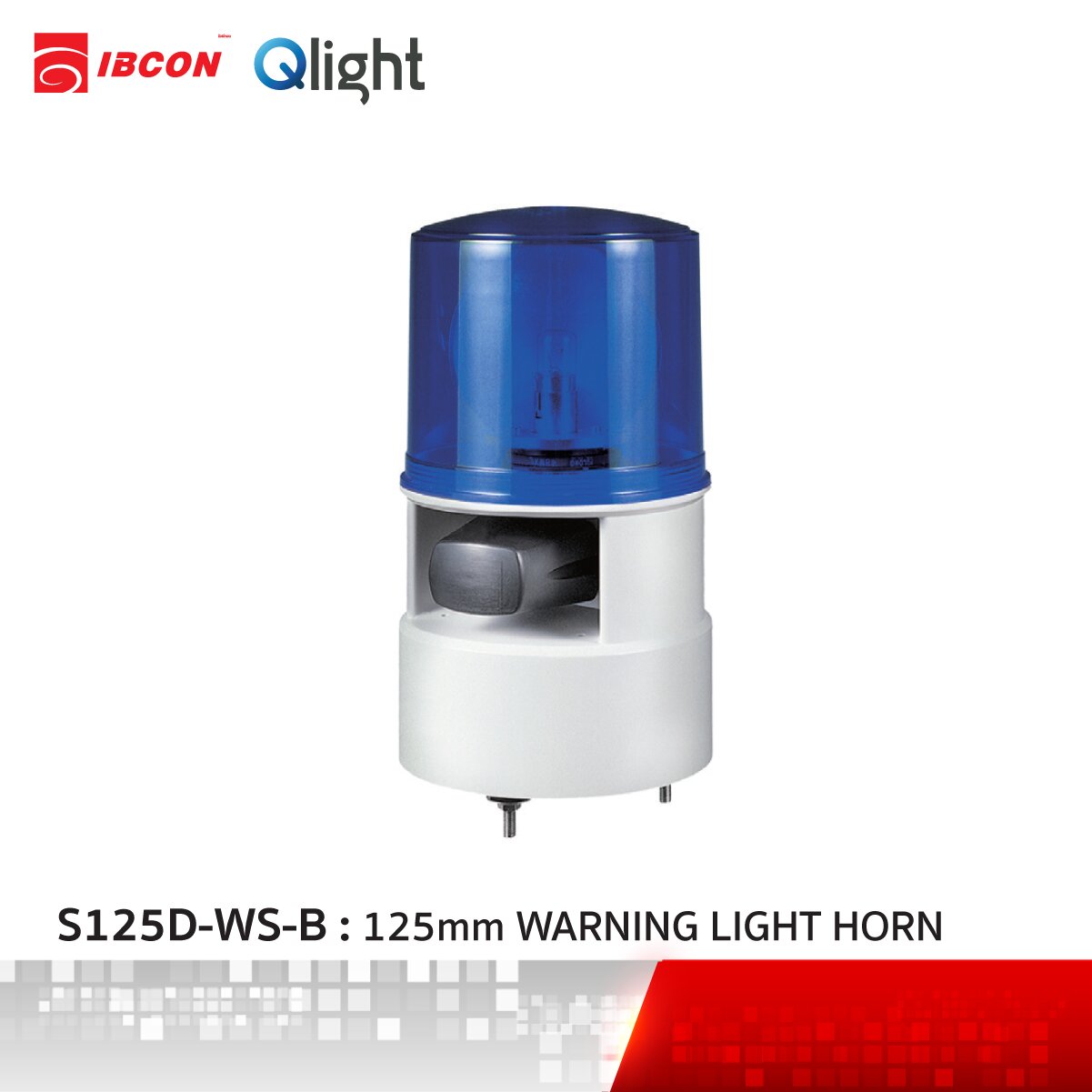 [S125D-WS] Ø125mm Bulb Revolving Light & Electric Horn/ Warning sounds - IBCON
