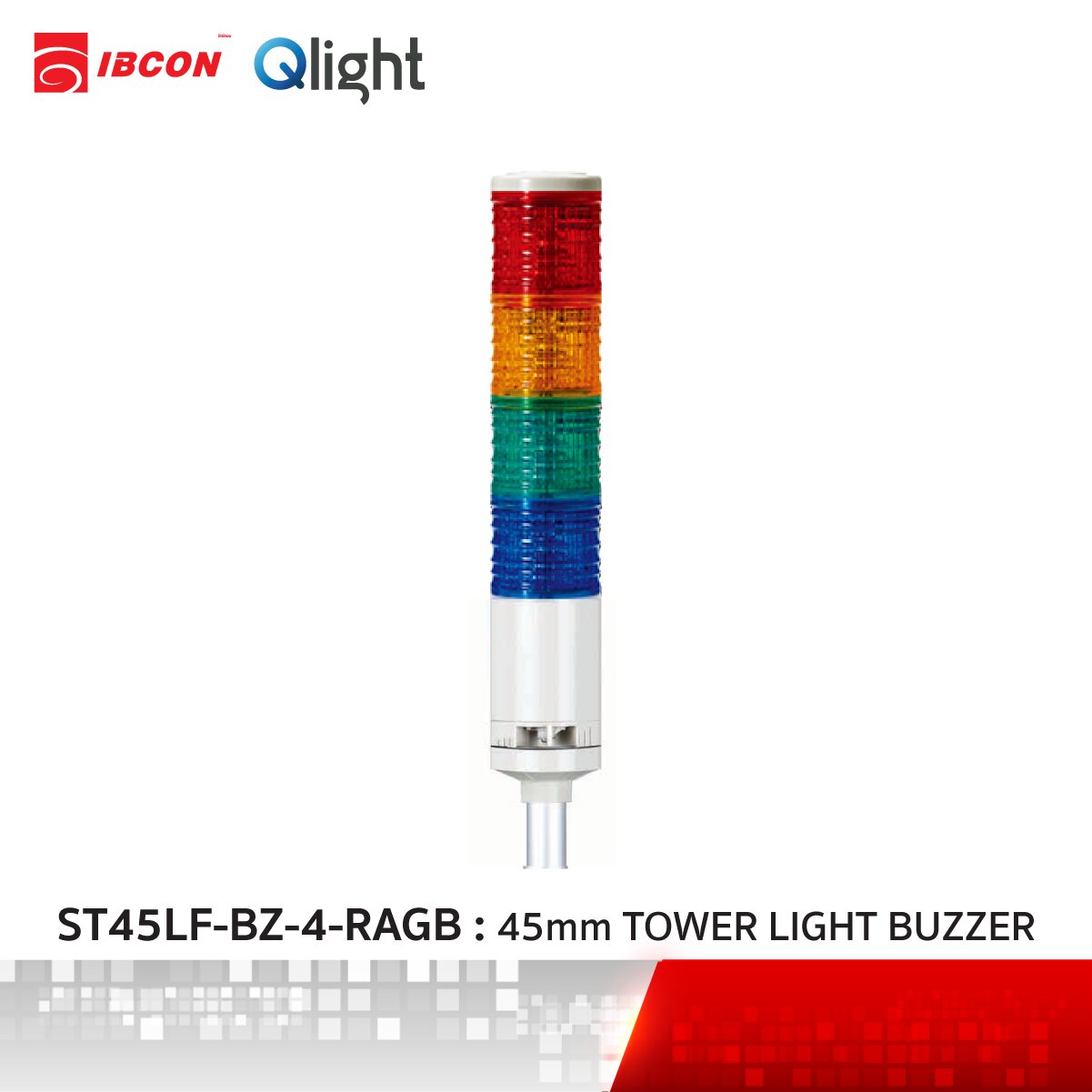 [ ST45LF-BZ ] Ø45mm Pole Mount Type LED Steady/Flashing Tower Lights ...
