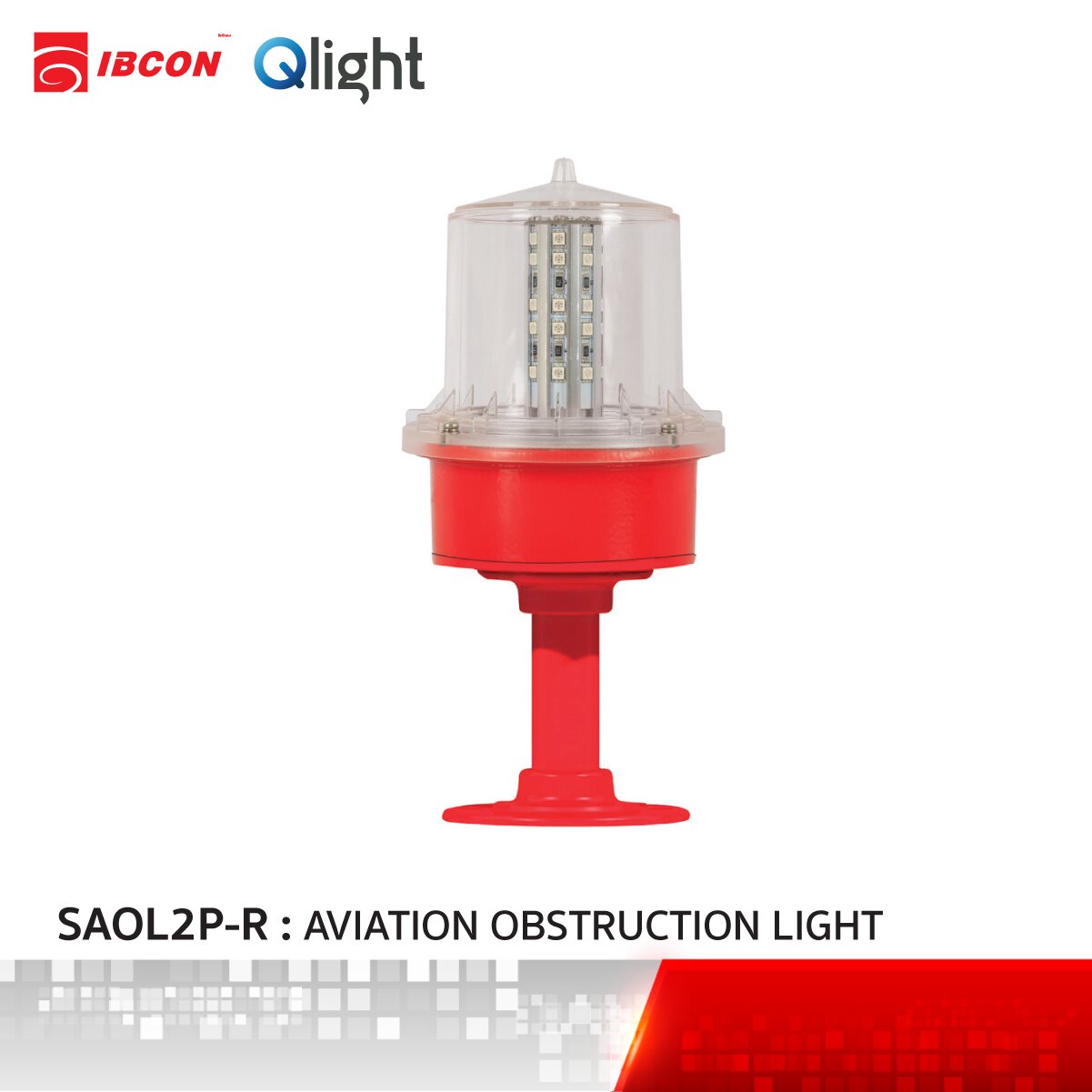 [SAOL2P] Ø139mm Low Intensity LED Aviation Obstruction Light - IBCON