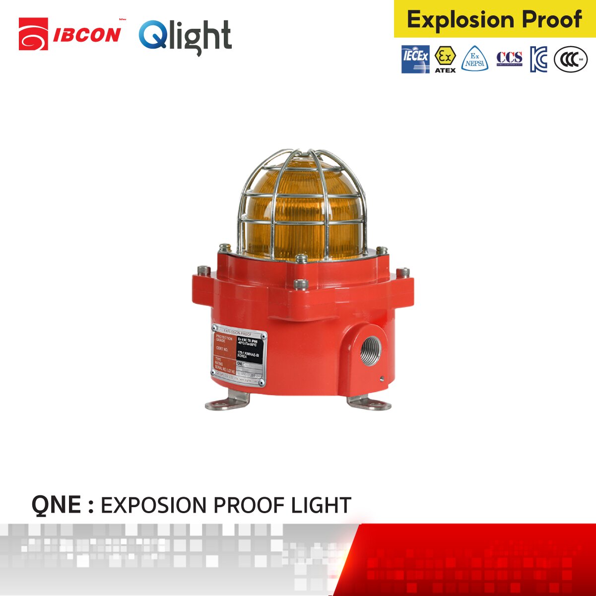 [ QNE ] Ø92mm Explosion Proof LED Signal/ Warning Light/ ATEX Beacon ...