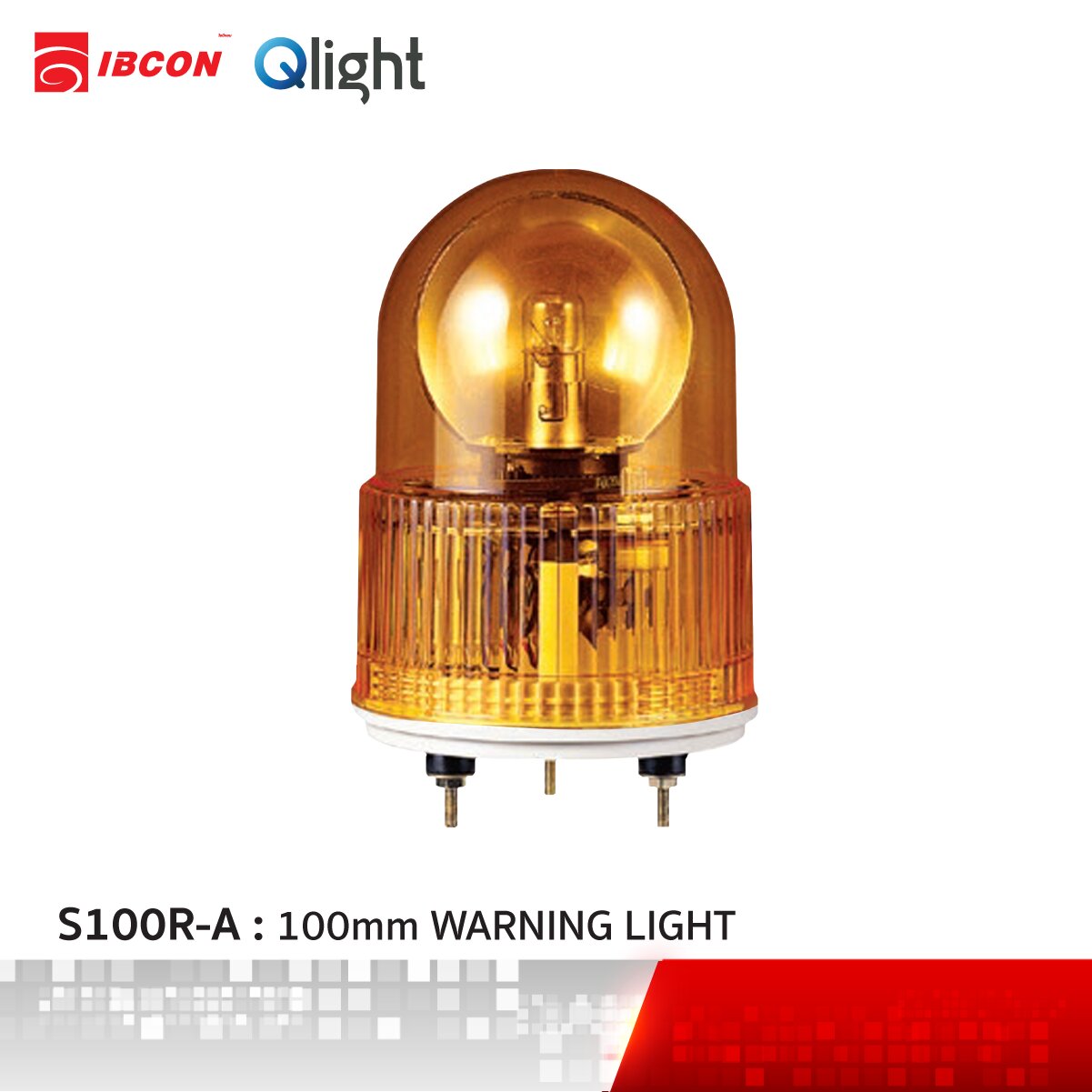 [ S100R ] Ø100mm Bulb Revolving Warning Light - IBCON