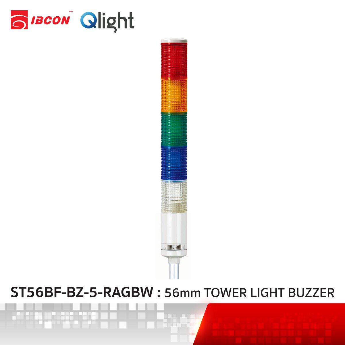 [ ST56BF-BZ ] Ø56mm Pole Mount Type Bulb Steady/Flashing Tower Lights ...