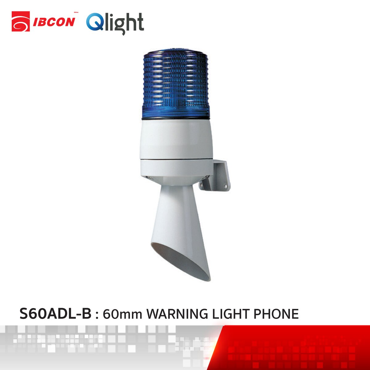 [S60ADL] Ø60mm LED Steady/Flashing Signal Light with High Volume Built-in Buzzer - IBCON